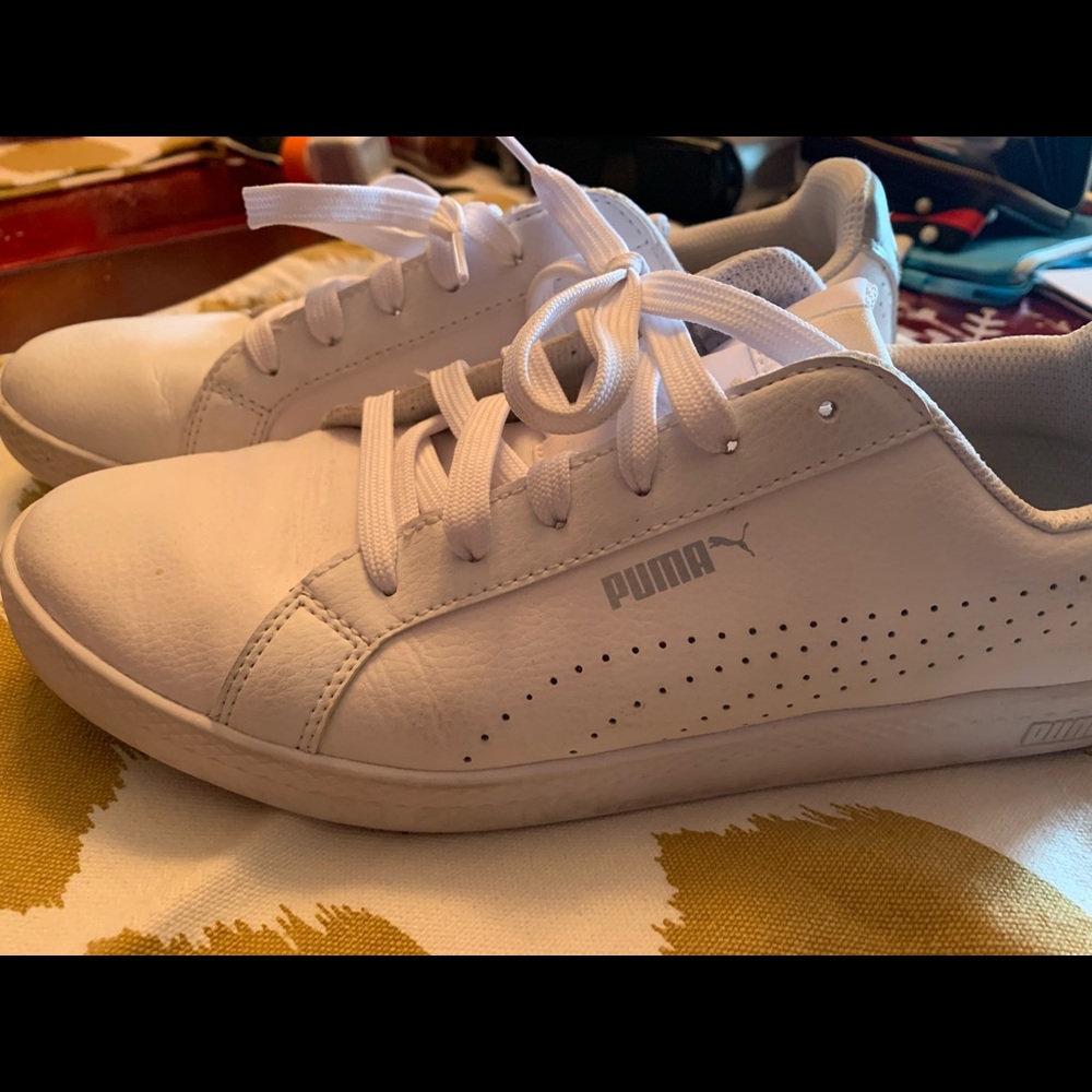 Puma White Leather Sneakers - Gem